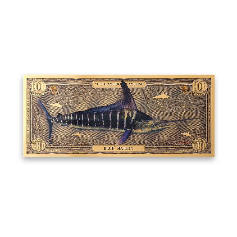 Blue Marlin Aurum® 100mg 24k Gold Bill Series II – The Gold Domain