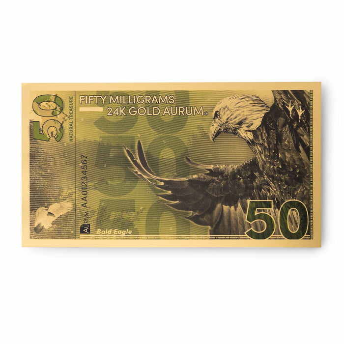 New Bald Eagle Aurum® 50mg 24k Gold Bill 2025 – The Gold Domain