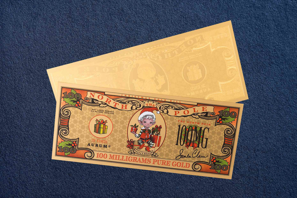 New! Santa's Helper Aurum® 24k Gold Bill – The Gold Domain
